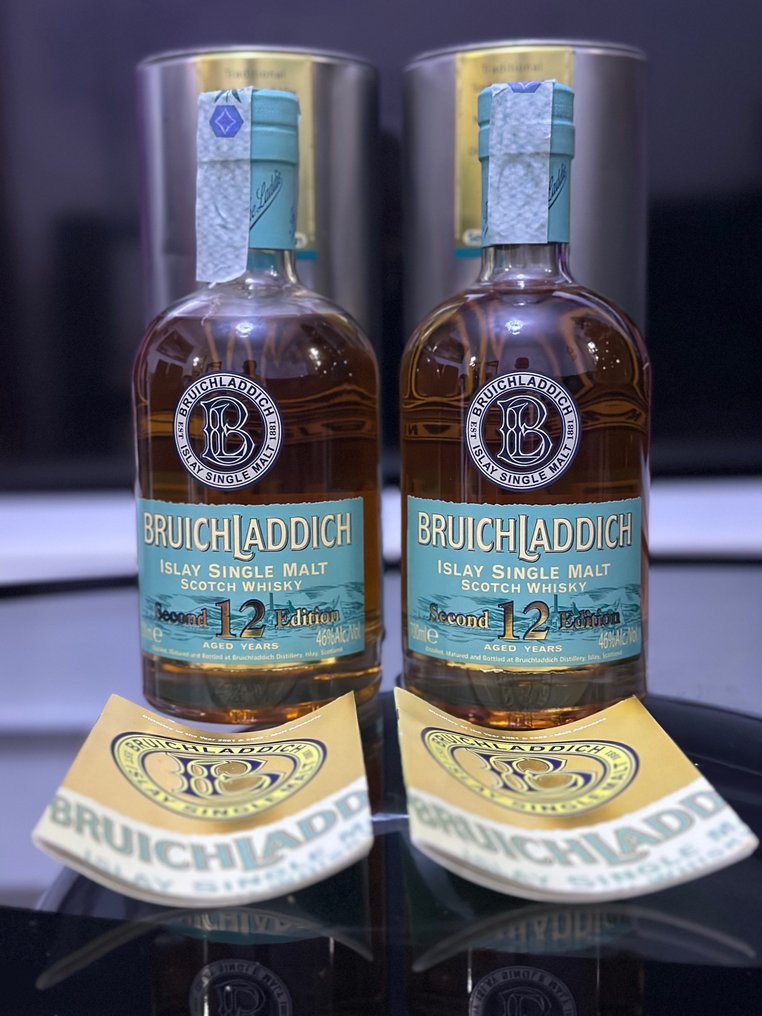 Bruichladdich 12 years old - Second Edition - Original bottling - 700ml - 2 bottles - Catawiki