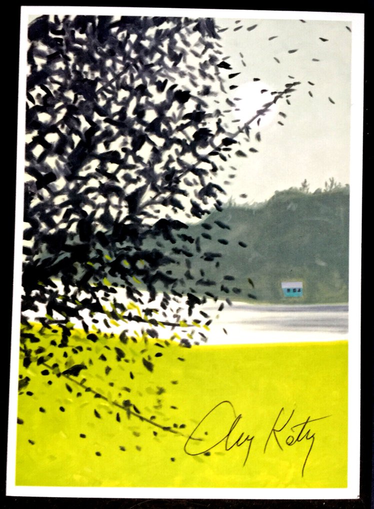 Signed; Alex Katz - 4pm,2014, [framed & signed Postcard] - 2014 - Catawiki