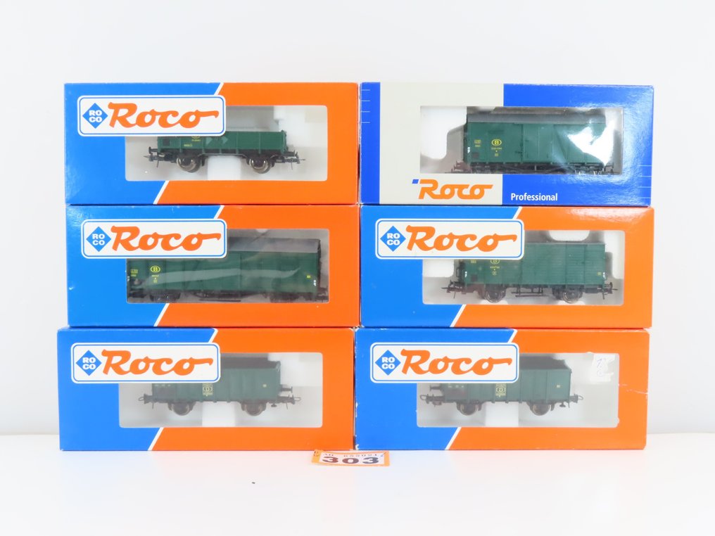 Roco H0 - 47529/46948/47293/47276/47513 - Model train freight carriage ...