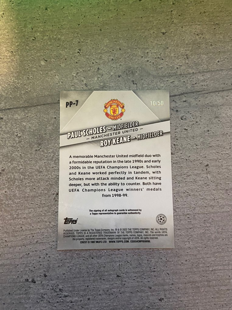 2023 - Topps - UCC Flagship - Paul Scholes / Roy Keane - #PP-7 Partnerships Auto Parallel /50 ...
