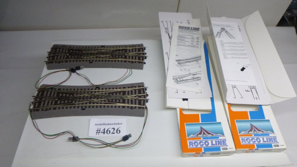 Roco H0 - 42620/42594 - Model train tracks (6) - Roco Line track with ...