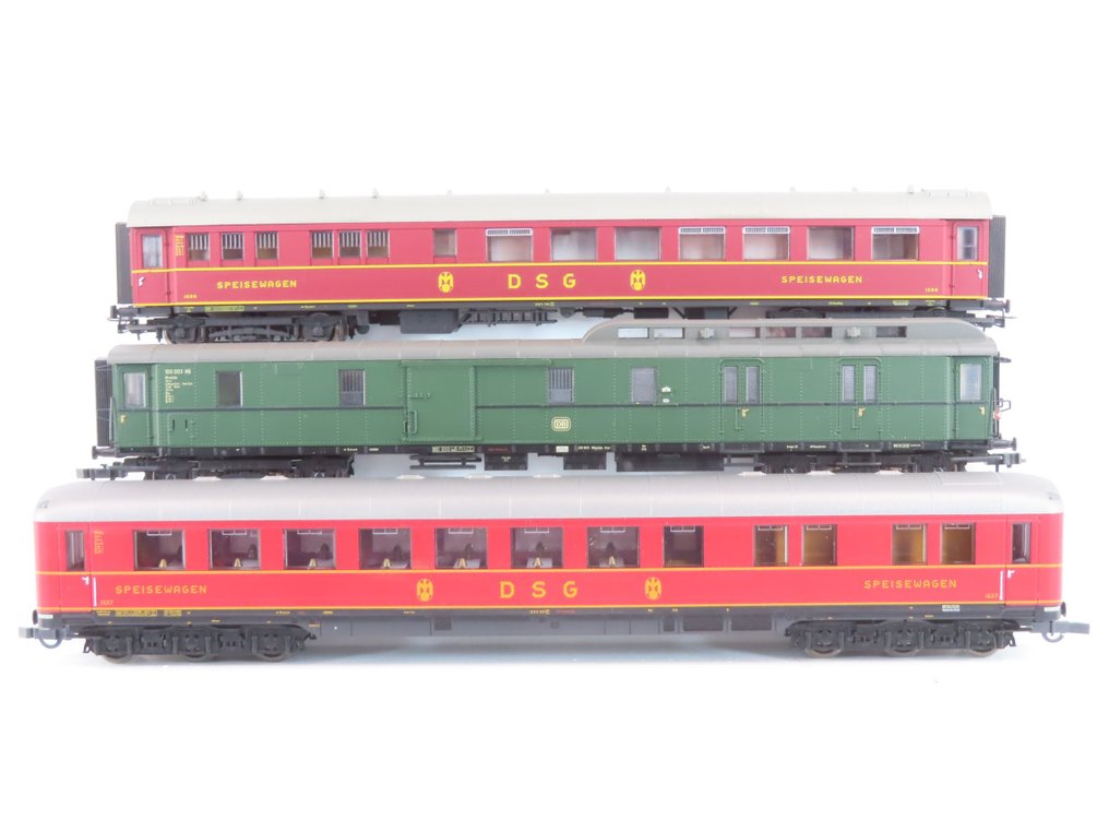 Liliput H0 - 385511/382701/329356 - Model train passenger carriage (3) - 3 Express train ...