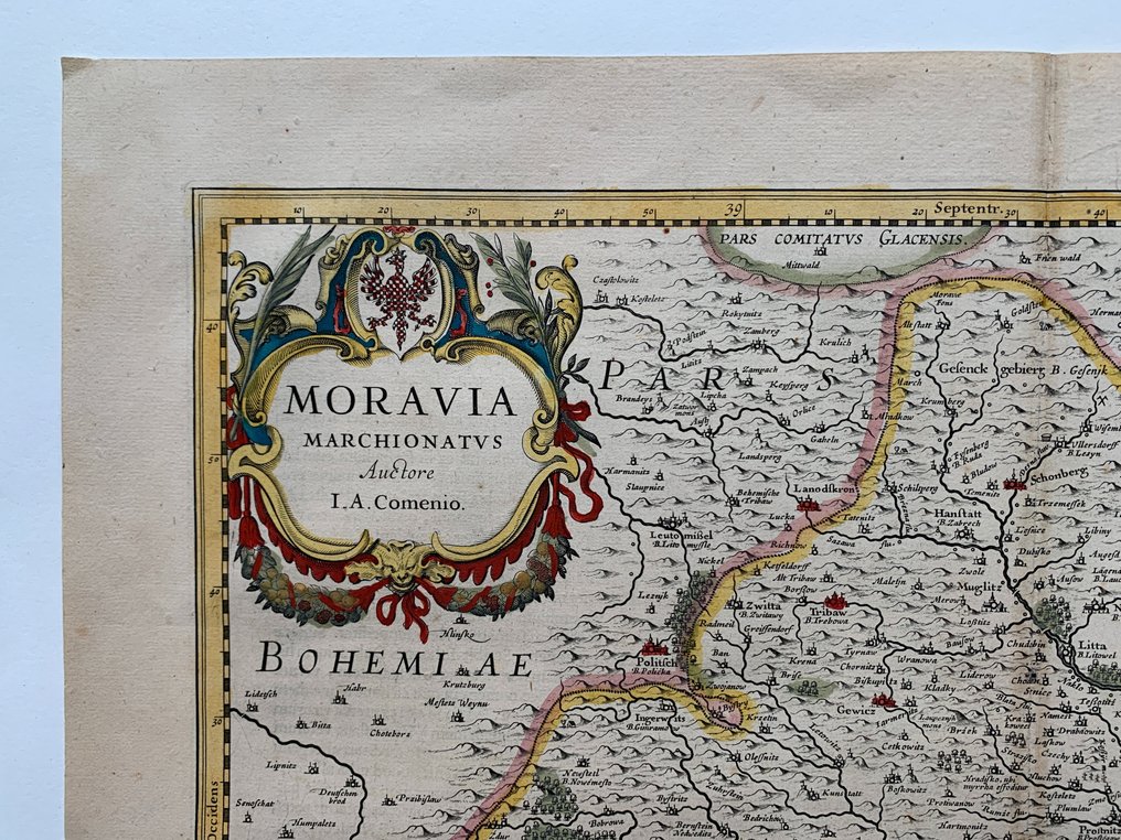 Europe, Map - Czech Republic / Moravia; J. Blaeu - Moravia marchionatus ...