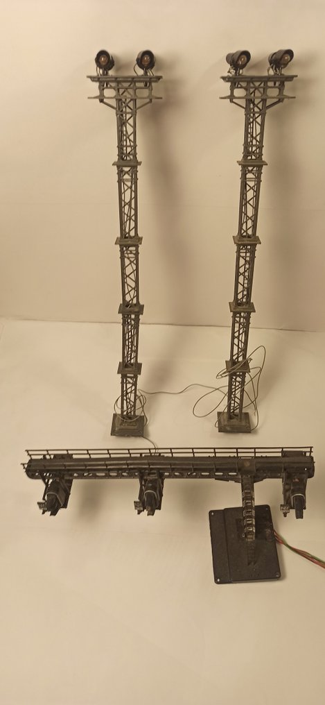 Jouef H0 - Model train attachment (3) - Jib with 3 traffic lights and 2 ...