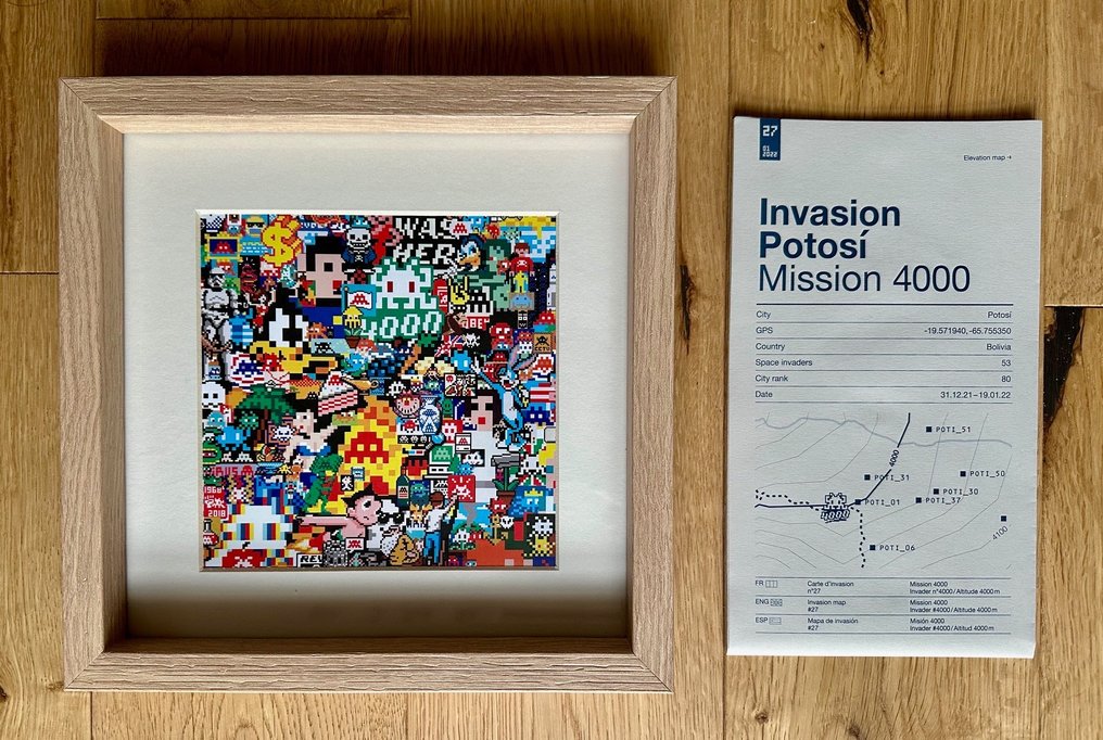 Invader (1969) - Invader 4000 Exhibition flyer & Map invasion de Potosi ...