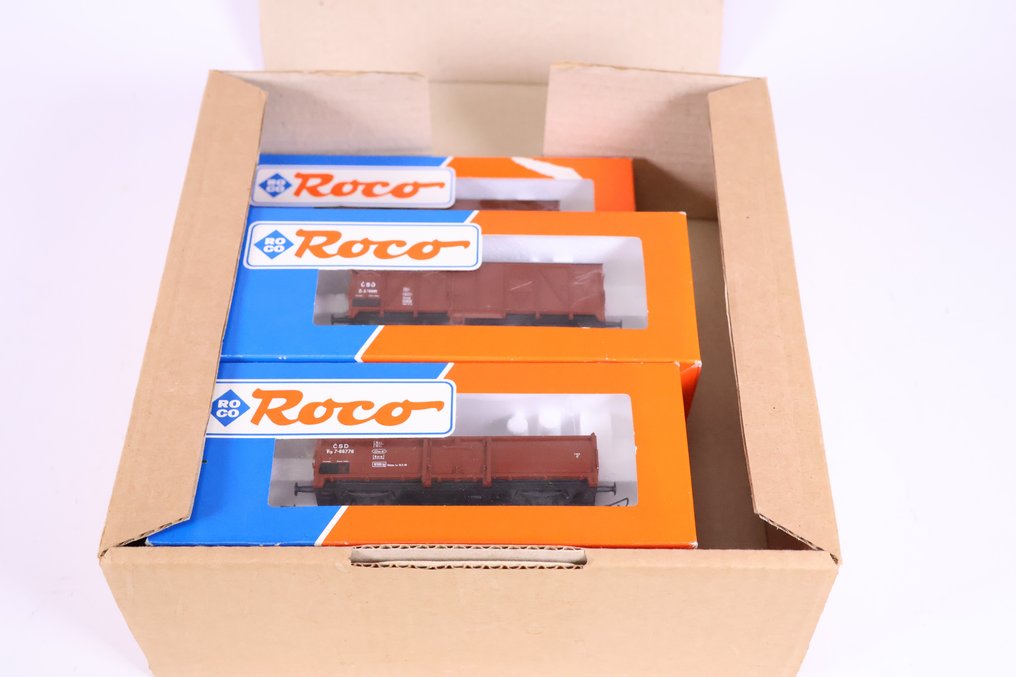 Roco H0 - 46100/48035/48036 - Model train freight carriage (5) - Five ...