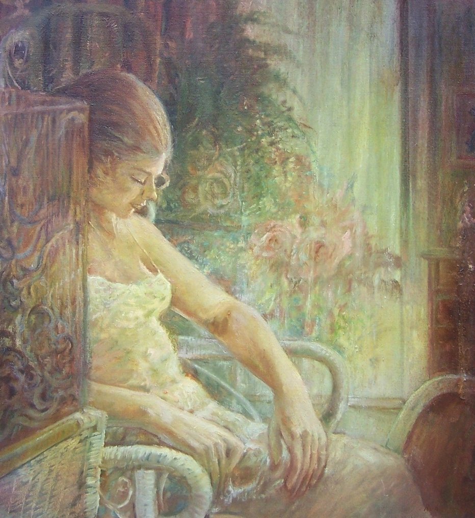 Ronald Ergo (1936) - Jonge vrouw in stoel - Catawiki