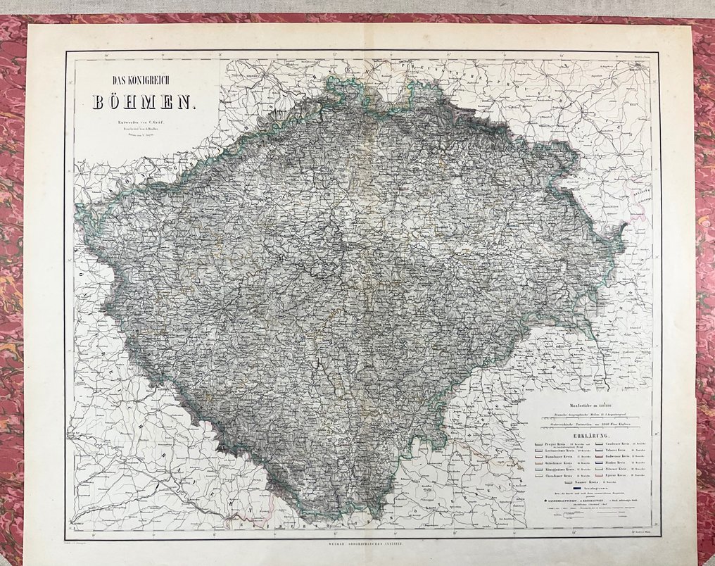 Europe, Map - Czech Republic / Bohemia / Prague / Pilsen; C. Gräf - Das ...