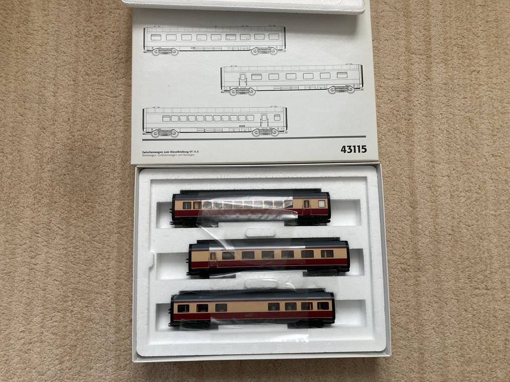 Märklin H0 - 43115 - Model train passenger carriage set (3) - Expansion ...