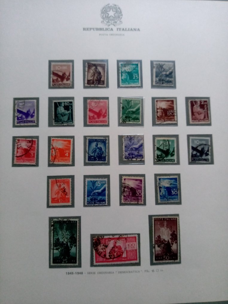 Repubblica Italiana 1945/1955 - Bella collezione usata con Centenario ... Repubblica Italiana 1945/1955 - Bella collezione usata con Centenario ...