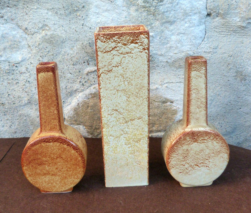 Bertoncello Ceramiche - Lotto tre vasi screziati Bertoncello - Vase (3 ...