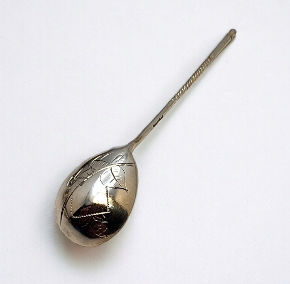 Imperial Russian Silver spoon d. 1890 Moscow Russe - Salver (1) - .875 ...