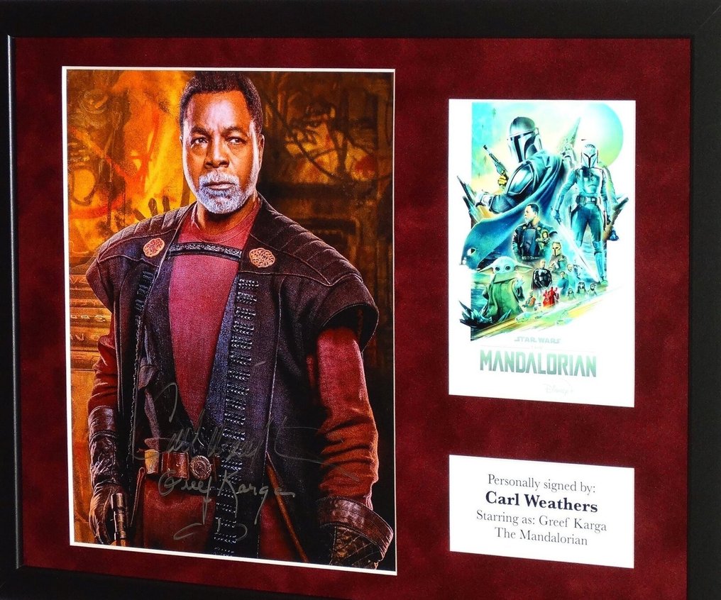 Star Wars The Mandalorian Carl Weathers † Greef Karga Premium Framed Signed Certificate