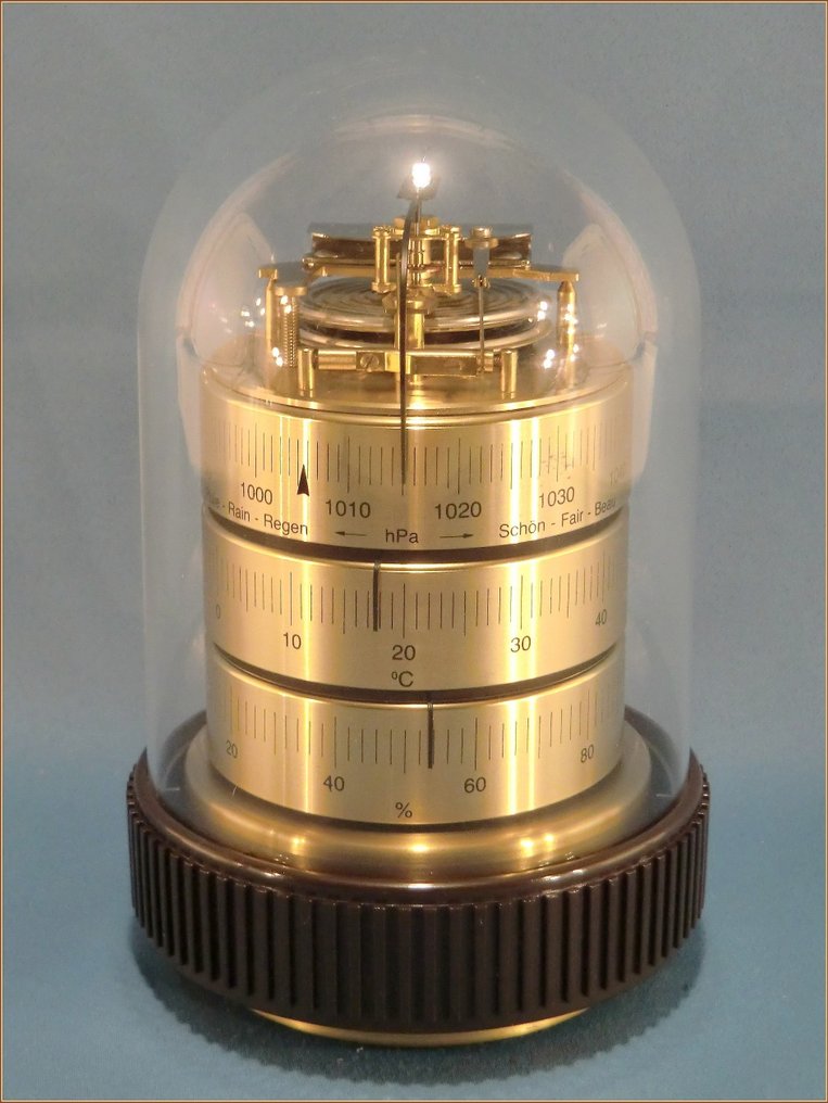BARIGO Desk Weerstation Klassiek Stolpmodel - Aneroid barometer - Brass ...