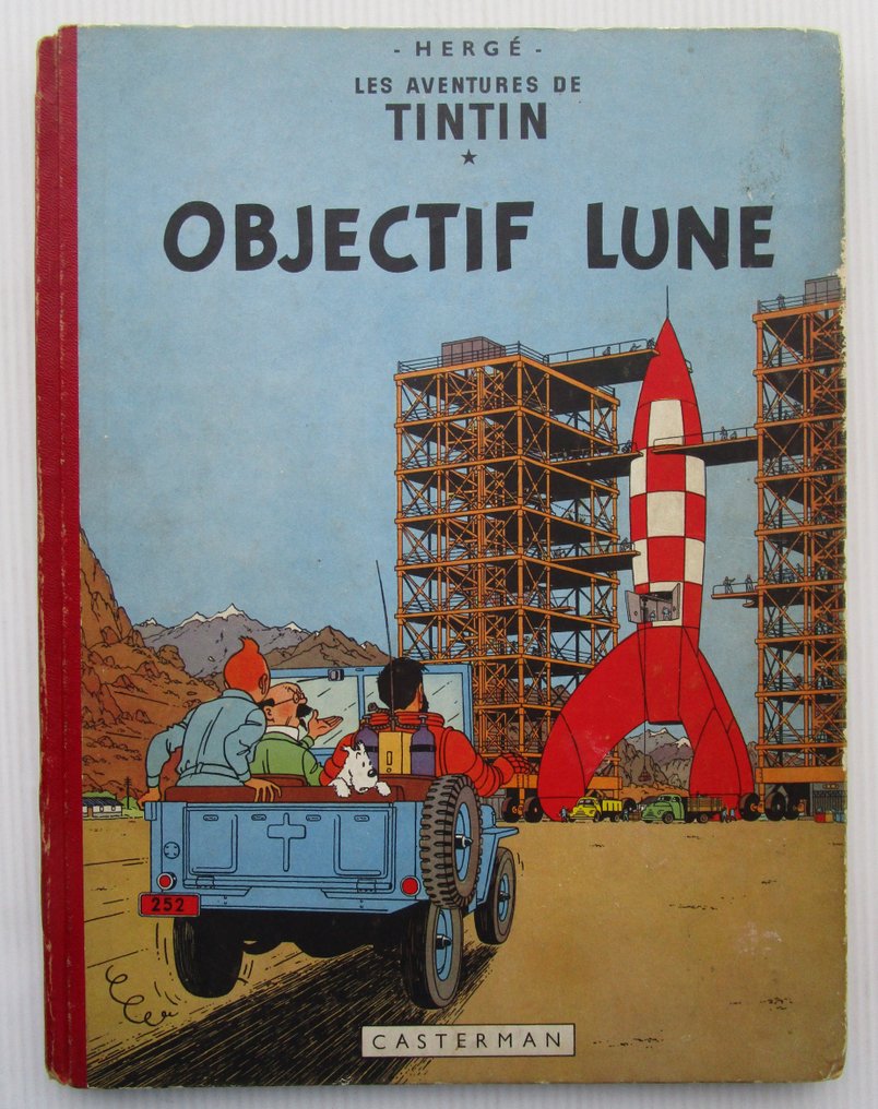 Tintin T16 Objectif Lune B8 C 1 Album First Edition 1953