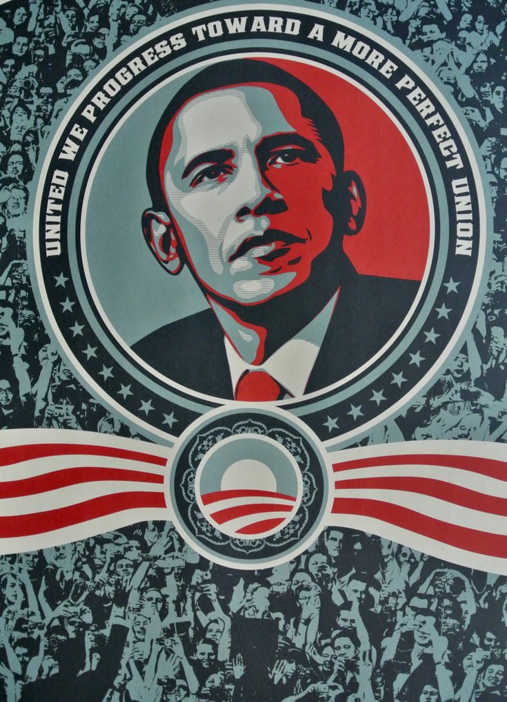 Shepard Fairey (OBEY) (1970) - Obama Yes We Did + Obama Progress Set ...