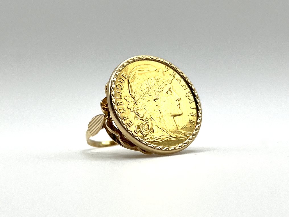 No reserve price - 10 Francs Coq/Marianne Ring - Rose gold - Catawiki