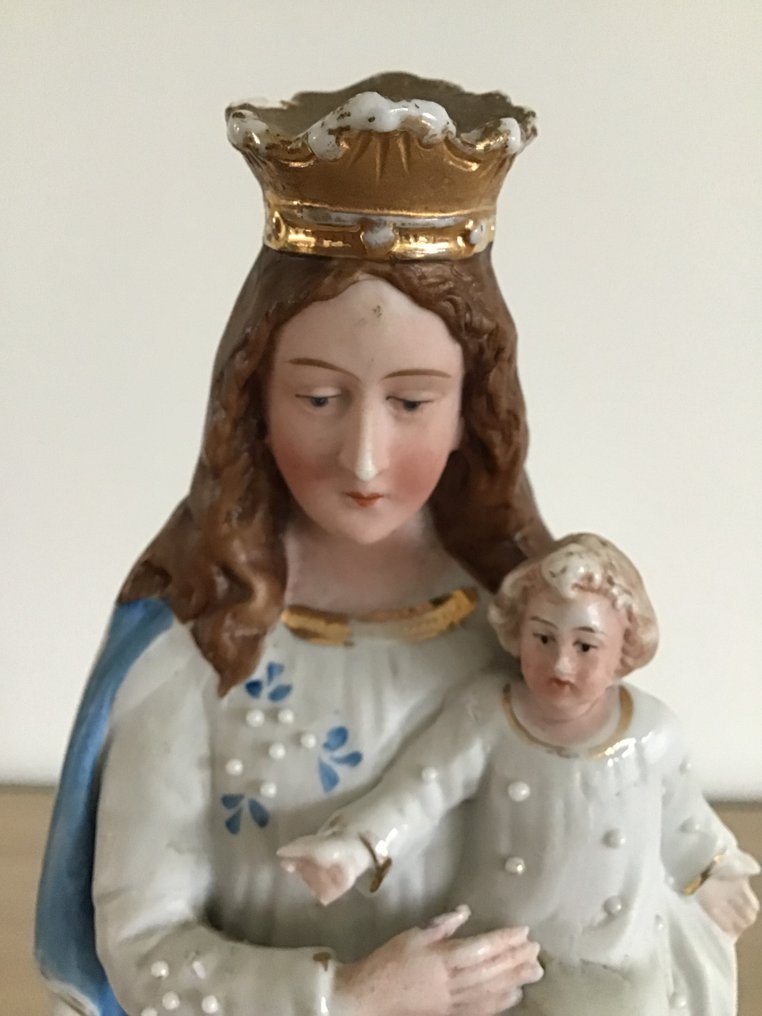 Figurine - Maria beeld met kindje Jesus - (1) - Biscuit - Catawiki