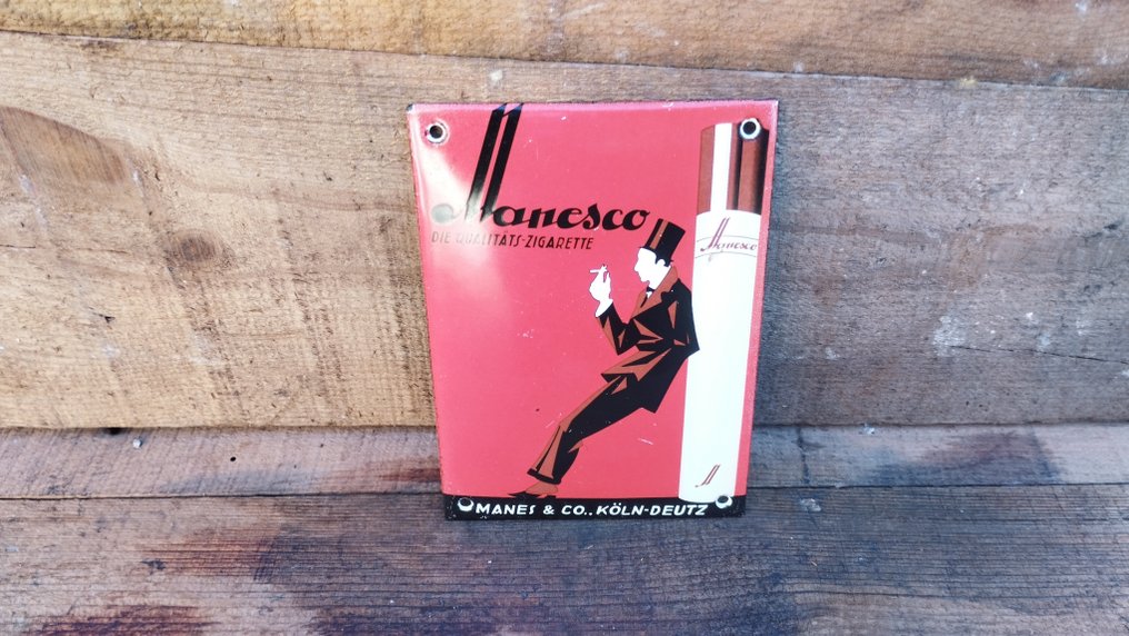 Autre - Plaque émaillée cigarettes Manesco - Catawiki