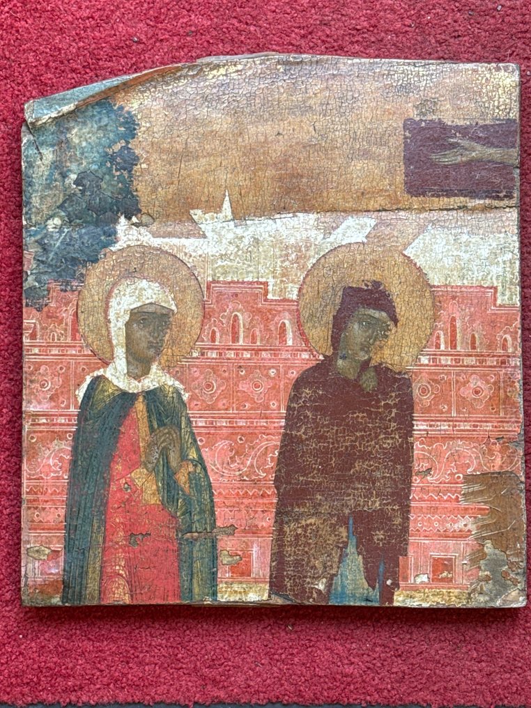 Ikone - Kreuzigung Christi, Fragment - 17. Jh - Holz - Catawiki