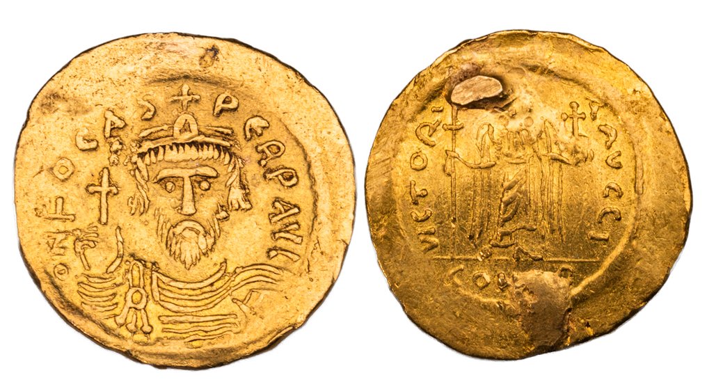 Byzantine Rare Gold Solidus Coin of Emperor Phocas - Superb Coin ...