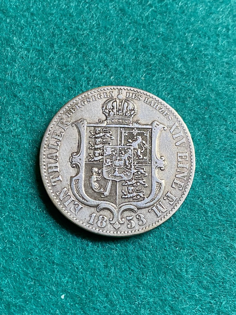 Germany, Hanover. Georg V. (1851-1866). Ausbeutetaler 1853-B - Catawiki