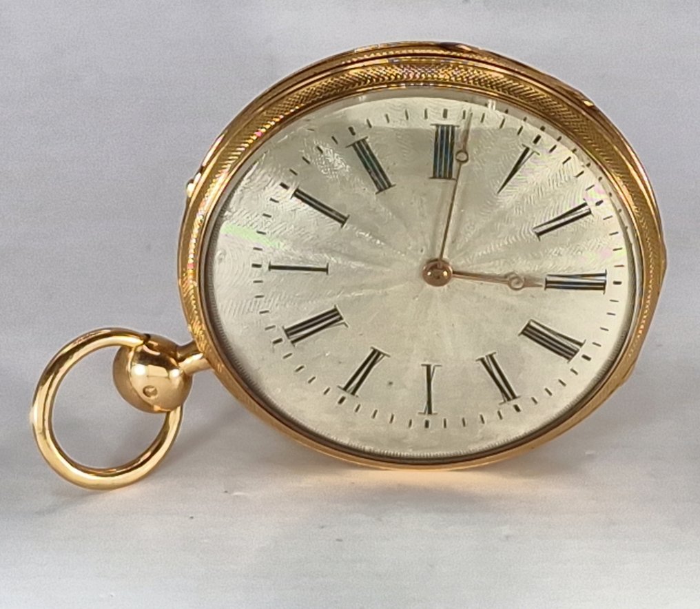 Bossul Paris - Große 18K Gold Lepine Taschenuhr - Quarter Repeater ... Bossul Paris - Große 18K Gold Lepine Taschenuhr - Quarter Repeater ...