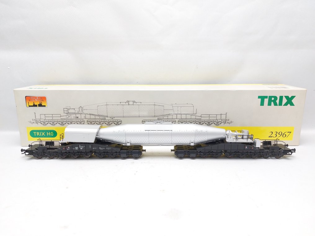 Trix H0 - 23967 - Model train freight carriage (1) - 18-axle torpedo ...