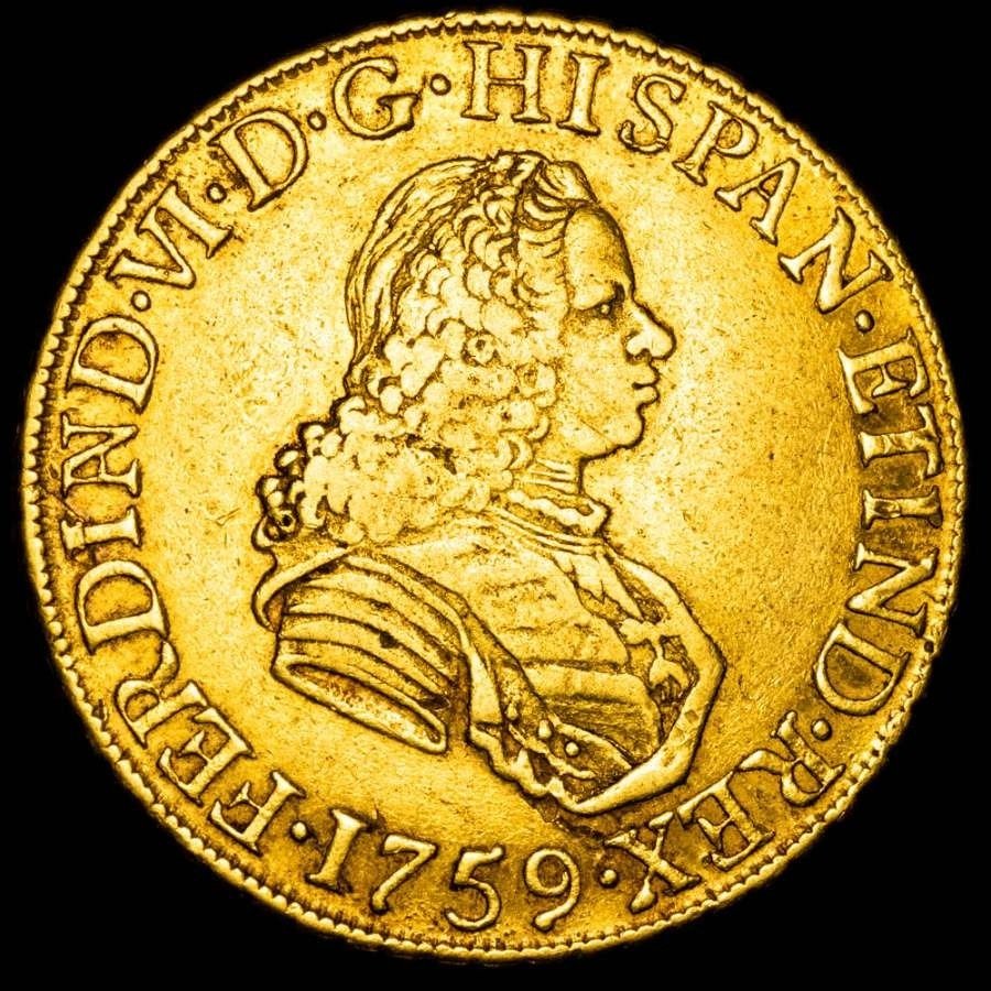 Espagne. Fernando VI (1746-1759). 8 Escudos - 1759. Ceca de Lima. Ensayador J.M. - Catawiki