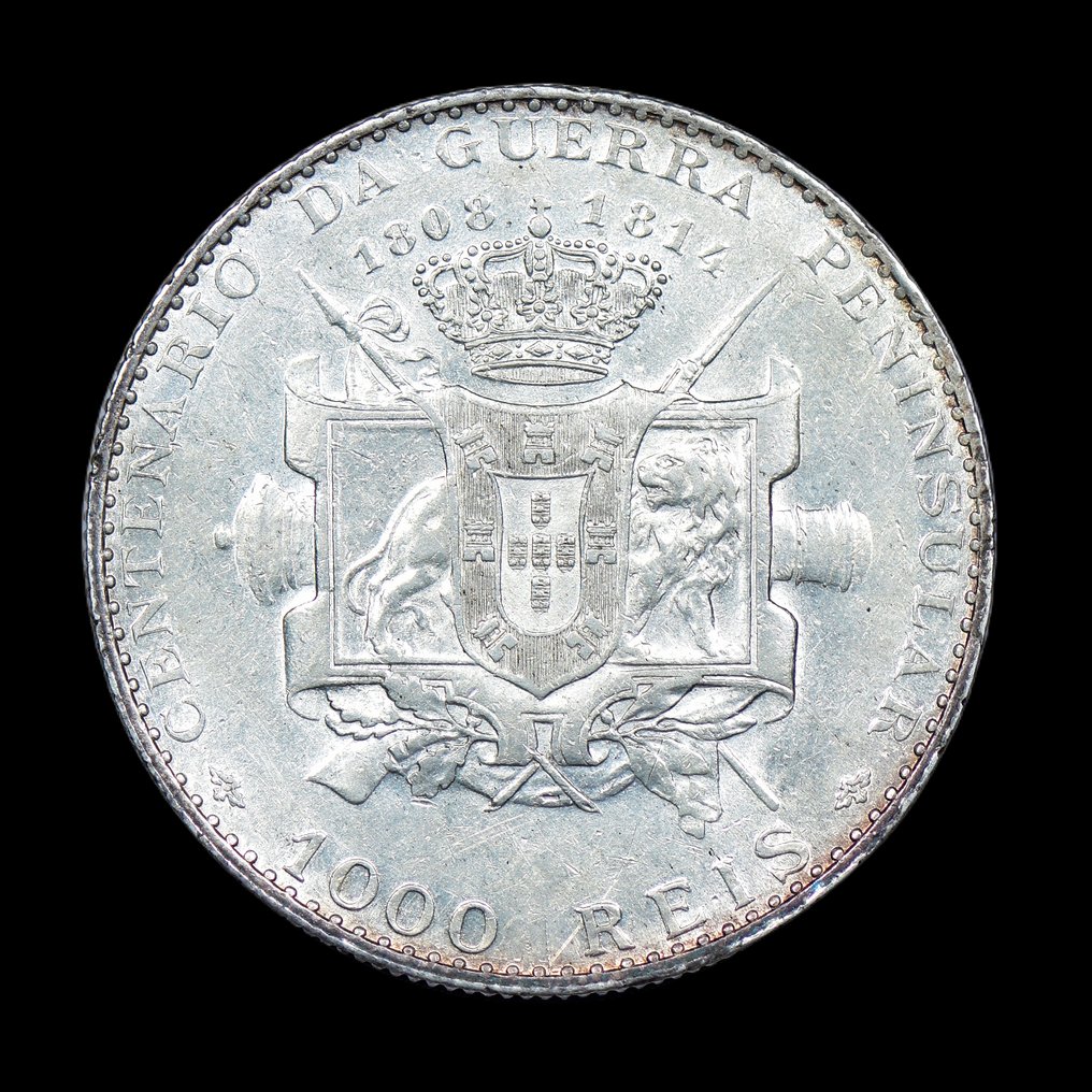 Portugália. D. Manuel II (1908-1910). 1000 Reis 1910 - Centenário da Guerra Peninsular - Catawiki