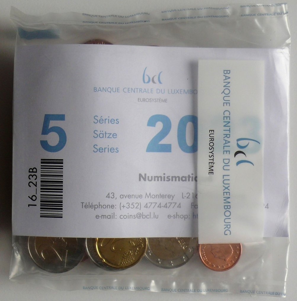 Luxembourg. Starterkit 2023 (incl. 2 Euro "25 Jahre IOC") (5 series) im ungeöffneten Beutel ...