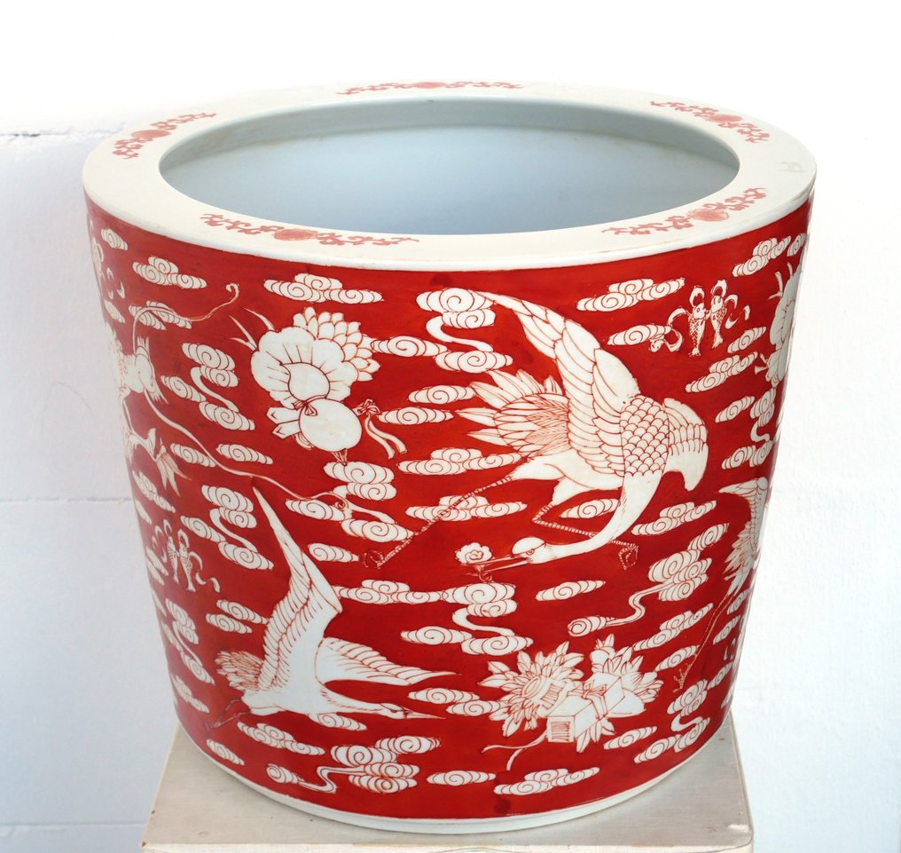 Flower pot - Magnificent Asian-style cache pot - Porcelain - Catawiki