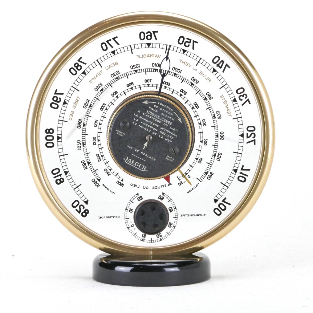 Jaeger - Aneroid barometer - Brass, Glass, Gold metal - Catawiki