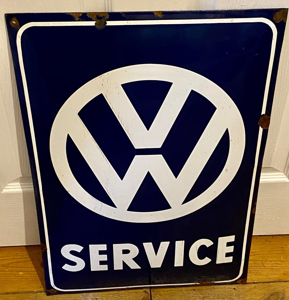 VW Volkswagen - Enamel sign (1) - Service Garage Advertising Sign ...