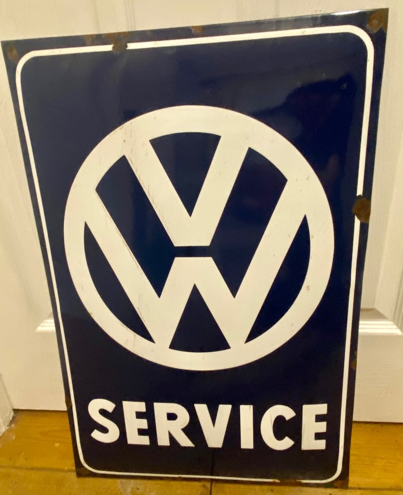 VW Volkswagen - Enamel sign (1) - Service Garage Advertising Sign ...