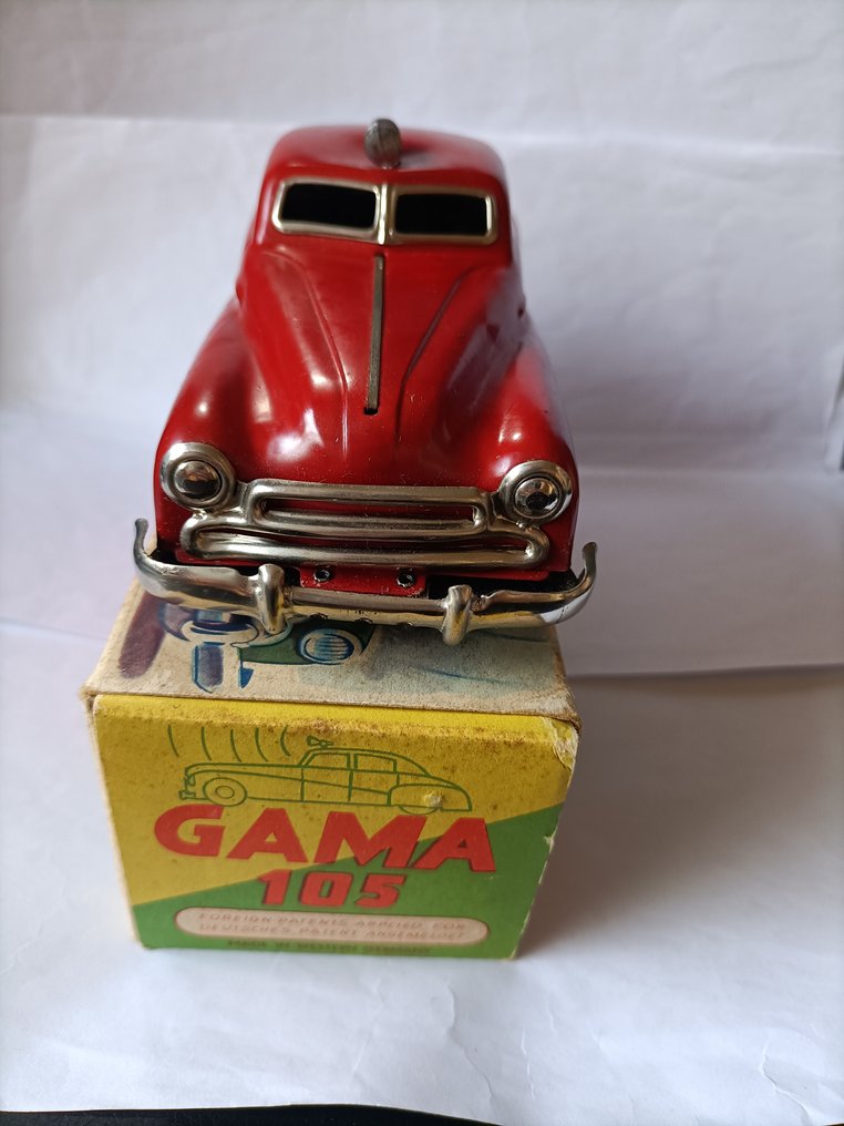 GAMA - Toy vehicle Gama Red Tin Police Car US Zone Germany 105 - 1950 ...